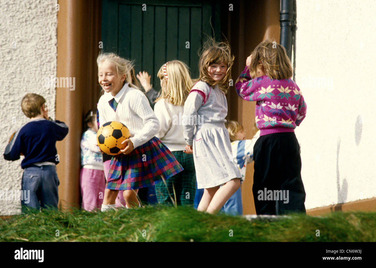 School children at play on the Aran Islands Co Galway Ireland Stock ...