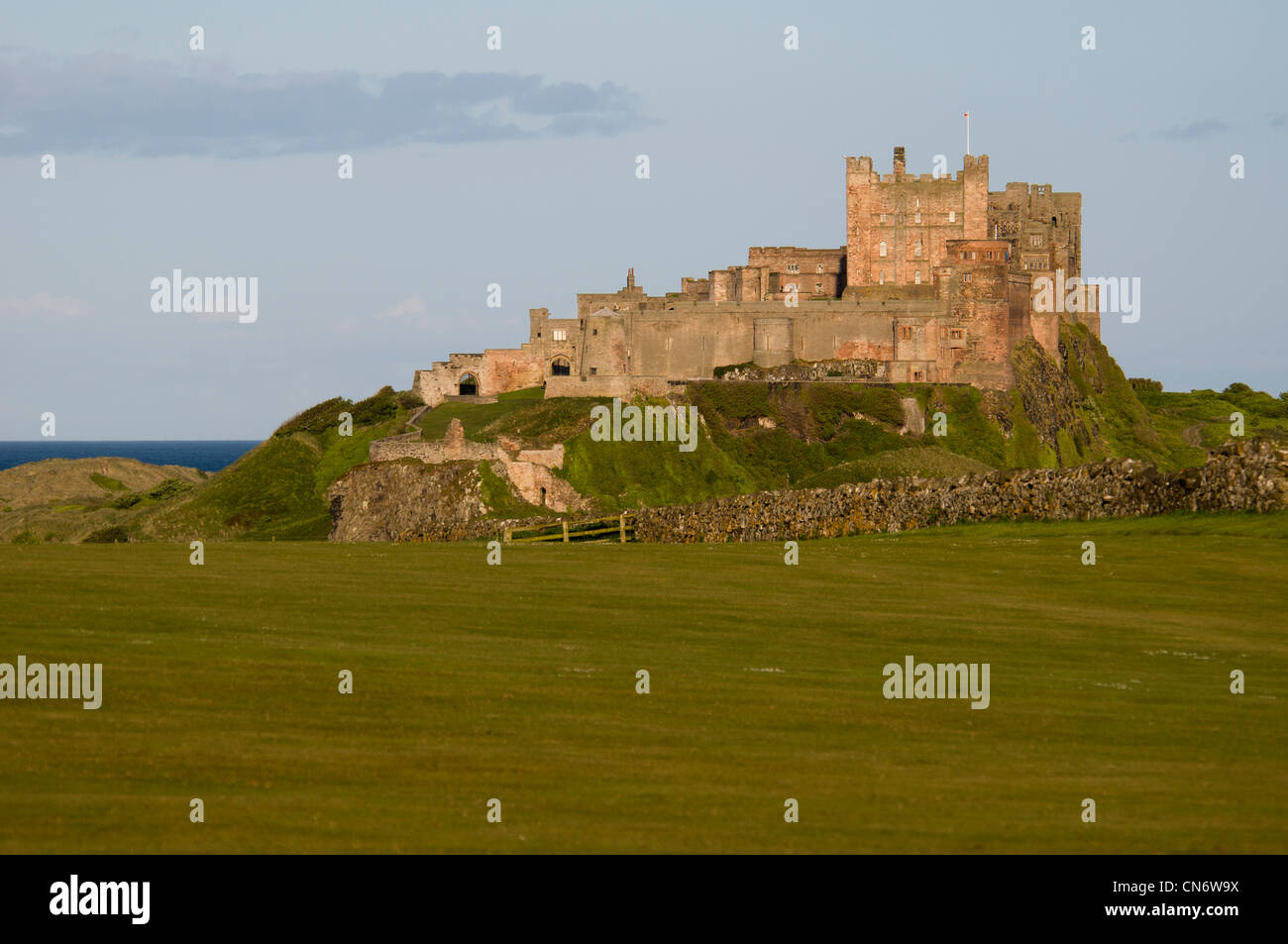 A view of Bamburgh Castle, as seen from the landward side. Bamburgh ...