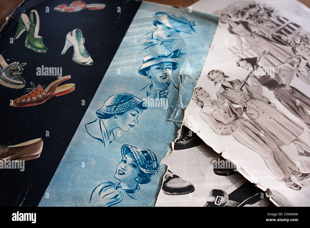 Pages of old fashion magazines 1950 Stock Photo - Alamy