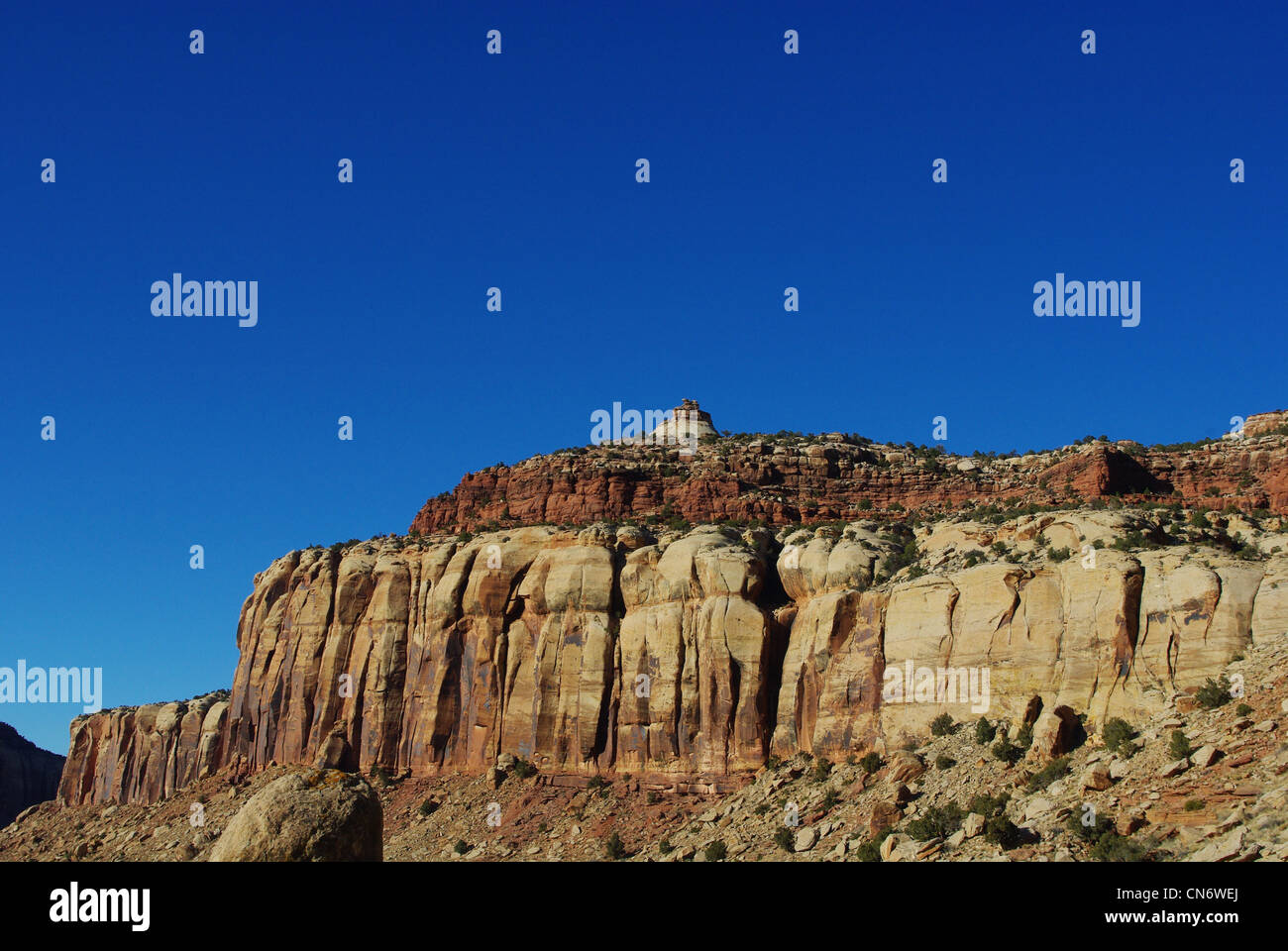 Beautiful rock wall and blue sky near Canyonlands, Utah Stock Photo - Alamy
