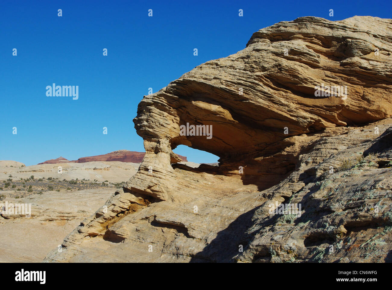 Rock formation with hole near Secret Spire, Utah Stock Photo - Alamy