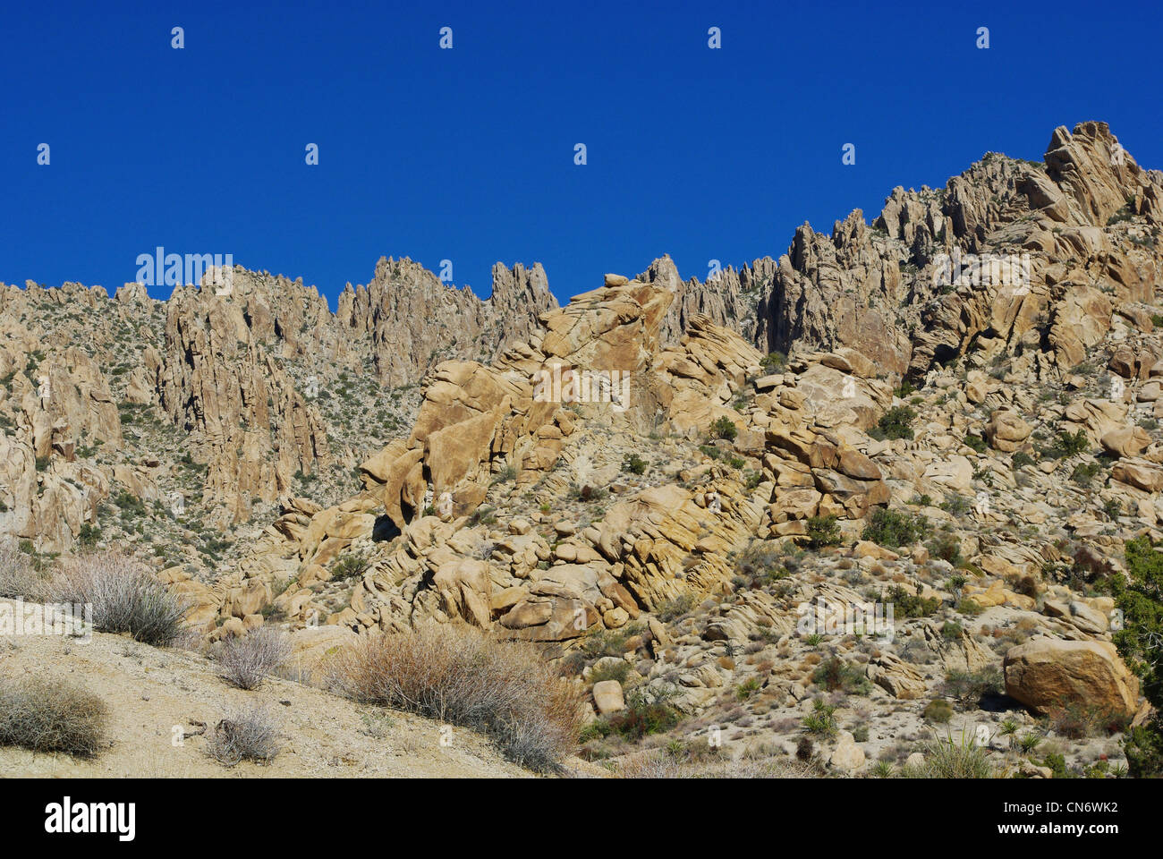 Bizarre rock formations and blue sky, Nevada Stock Photo - Alamy