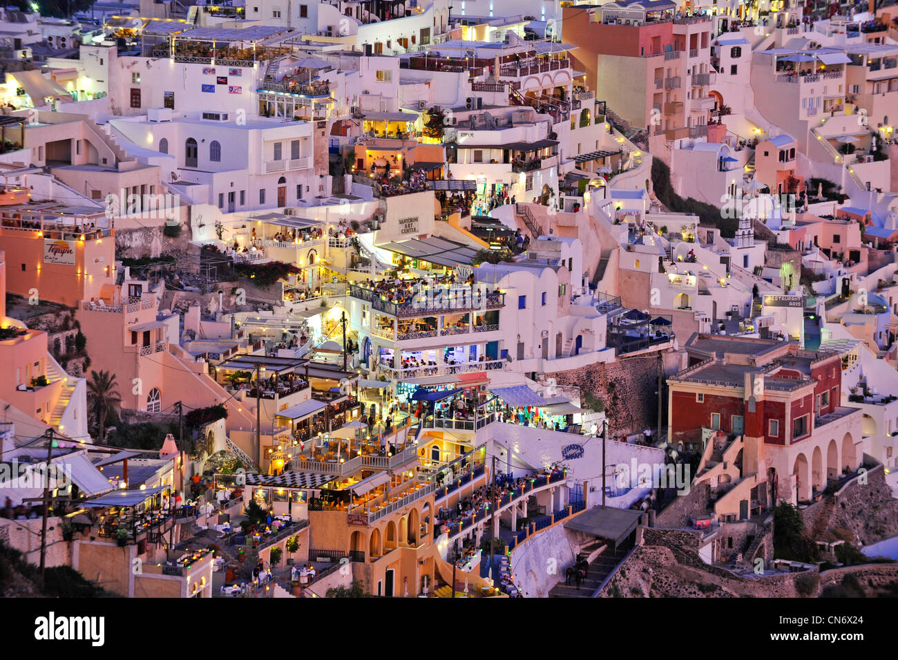 Santorini Cyclades Islands Greece The village of Fira Stock Photo - Alamy