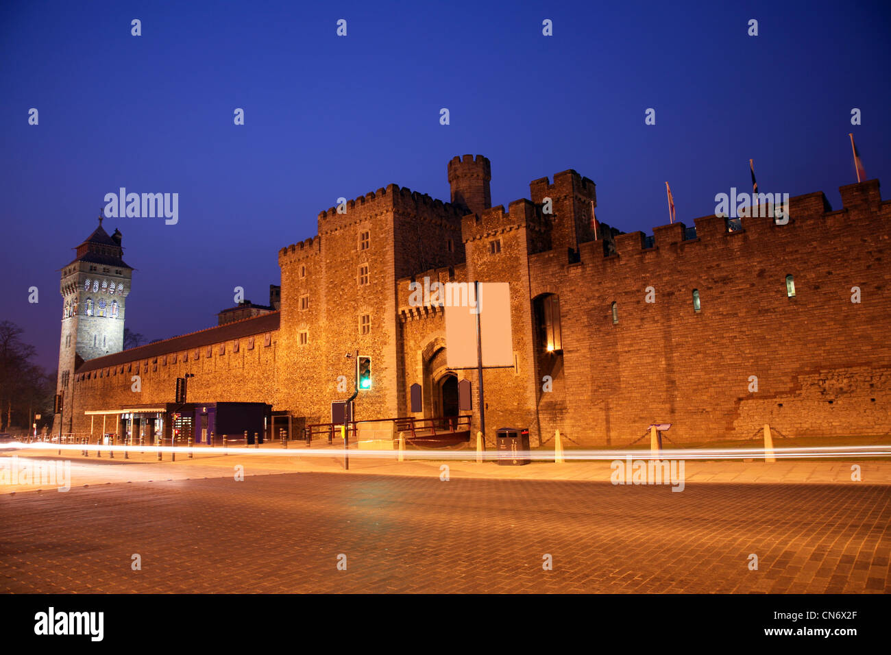 Outside view of Cardiff Castle in Cardiff, Wales Stock Photo - Alamy