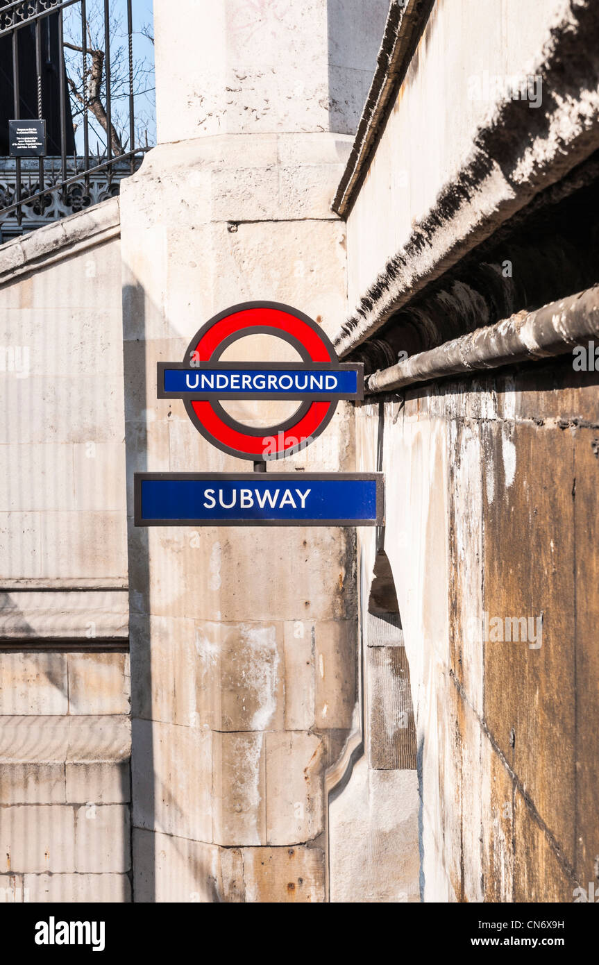 London Underground sign at Westminster entrance Stock Photo - Alamy