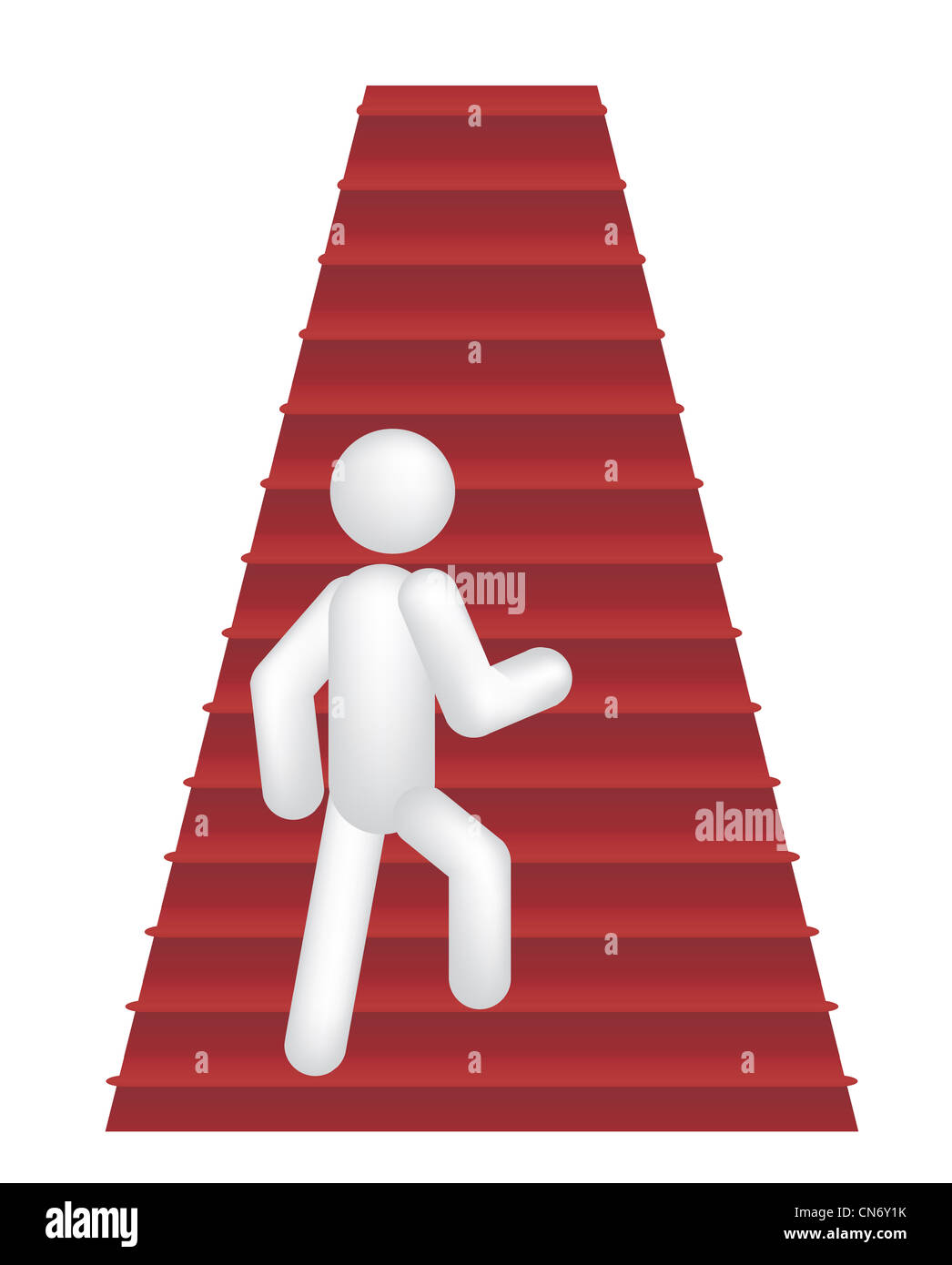 3d person walking up by steps illustration Stock Photo - Alamy