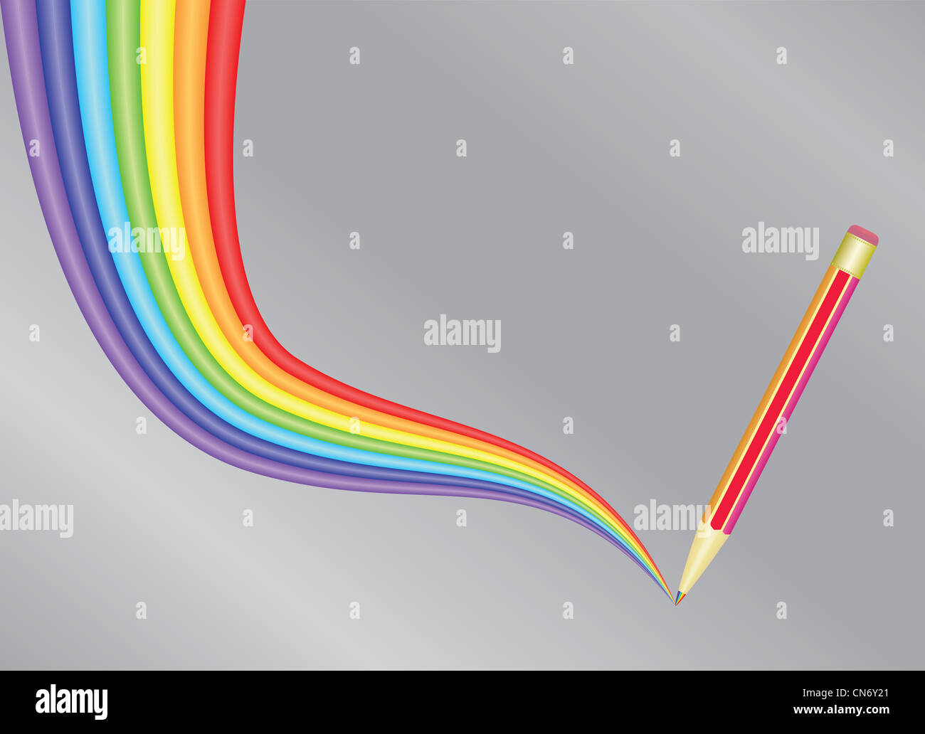 art background: pencil drawing rainbow illustration Stock Photo - Alamy