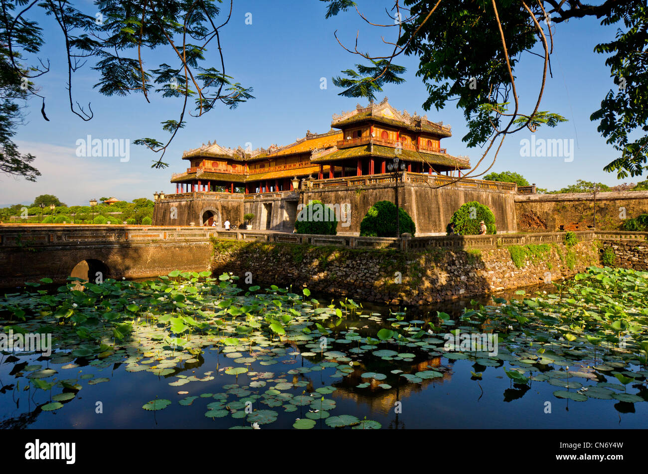 Imperial City, Hue Vietnam, with Moat and Water Lillies Stock Photo - Alamy