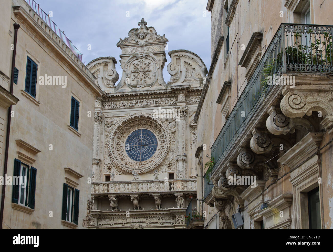 View of the Santa croce Basilica facade, Lecce Italy Stock Photo - Alamy