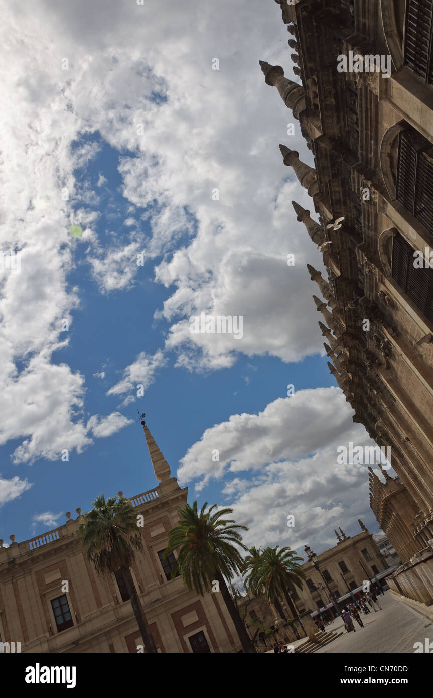 Cathedral square in Seville, Spain Stock Photo - Alamy
