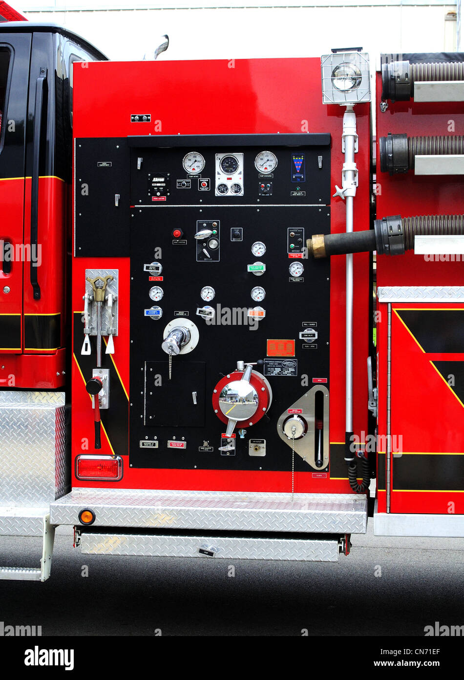 Fire engine controls Stock Photo - Alamy