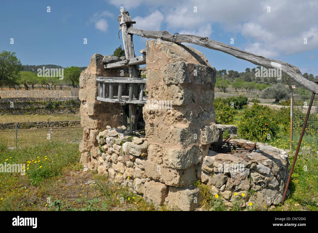 Remains of Ancient Well, Mallorca, Spain Stock Photo - Alamy