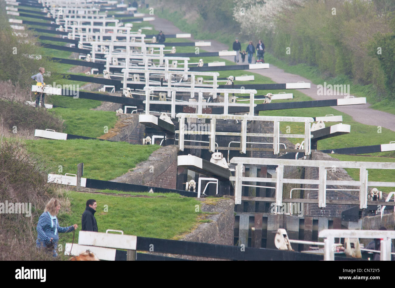 Caen Hill Lock Flight Stock Photo - Alamy