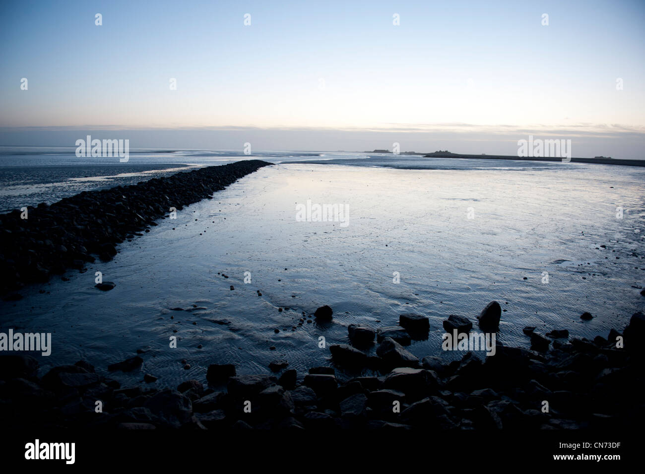 Low tide over the UNESCo world heritage site German wadden sea off ...