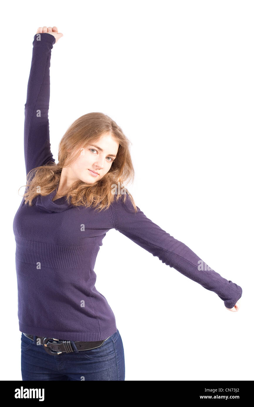 woman spread her arms Stock Photo - Alamy