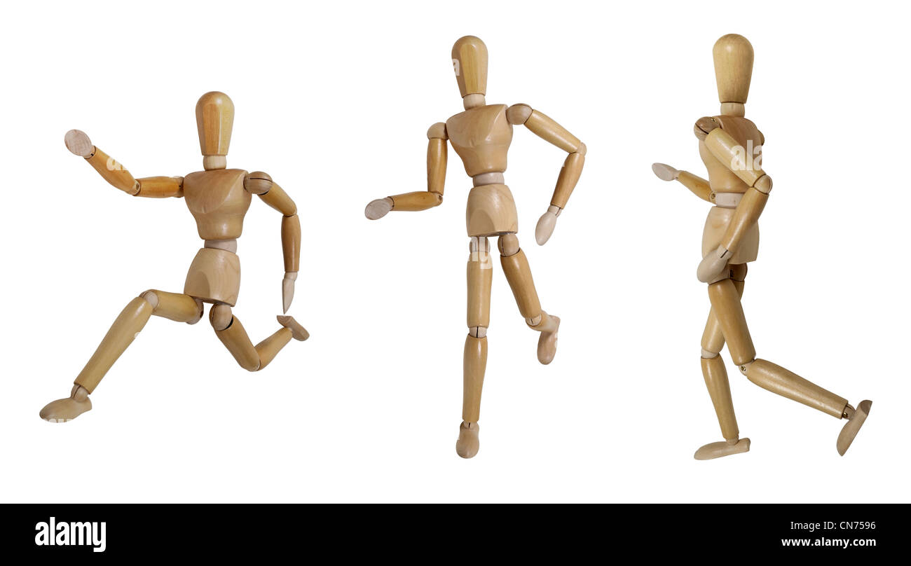 Models showing a variety of exercises such as running, jogging and ...