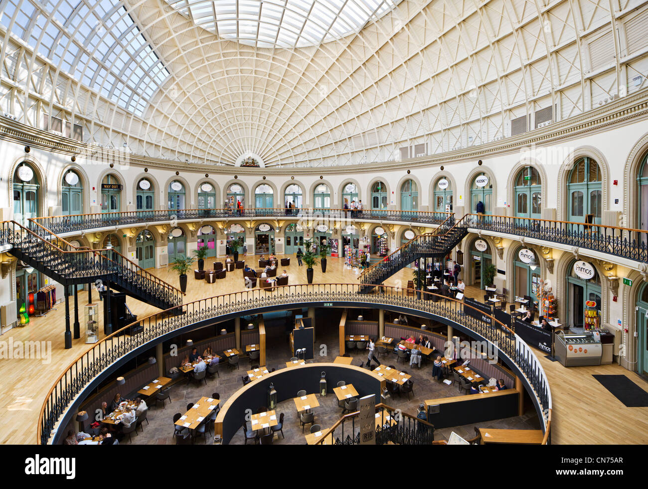 Interior of the historic Corn Exchange, Leeds, West Yorkshire, England ...