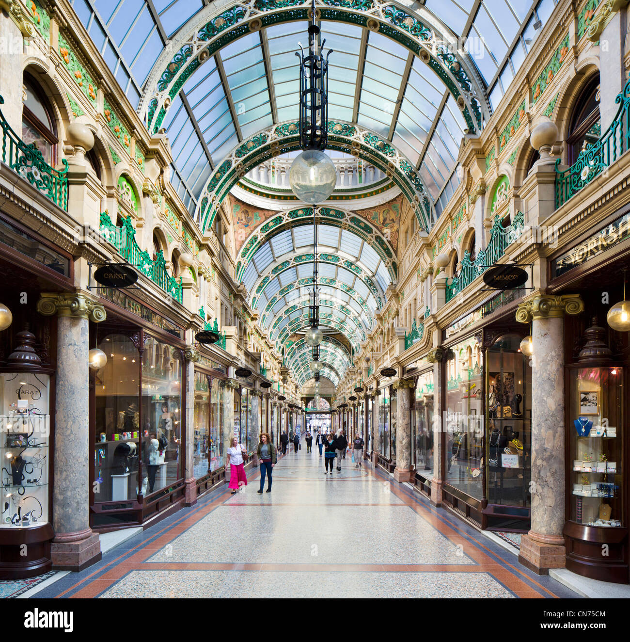 Shops in the County Arcade in the Victoria Quarter, Briggate, Leeds ...