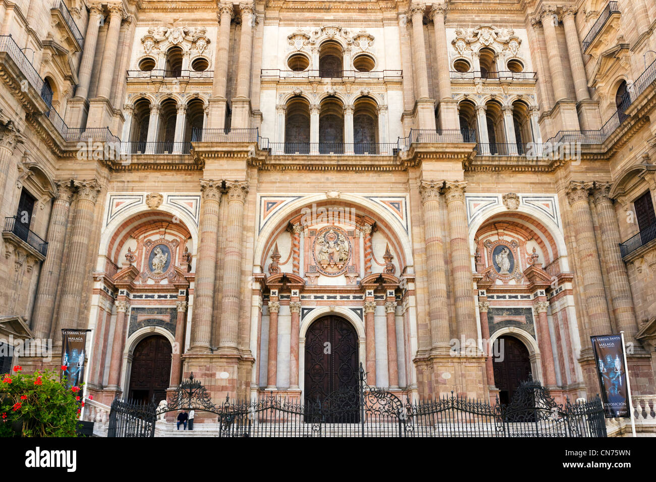 Entrance to Malaga Cathedral, Malaga, Andalucia, Spain Stock Photo - Alamy