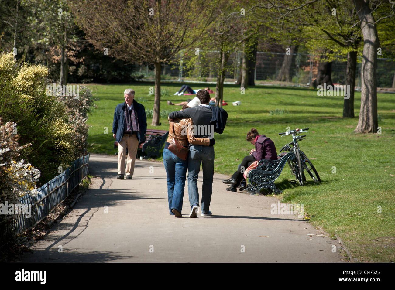 Victoria Park, Tower Hamlets, east London, England. Spring 2012 Stock ...