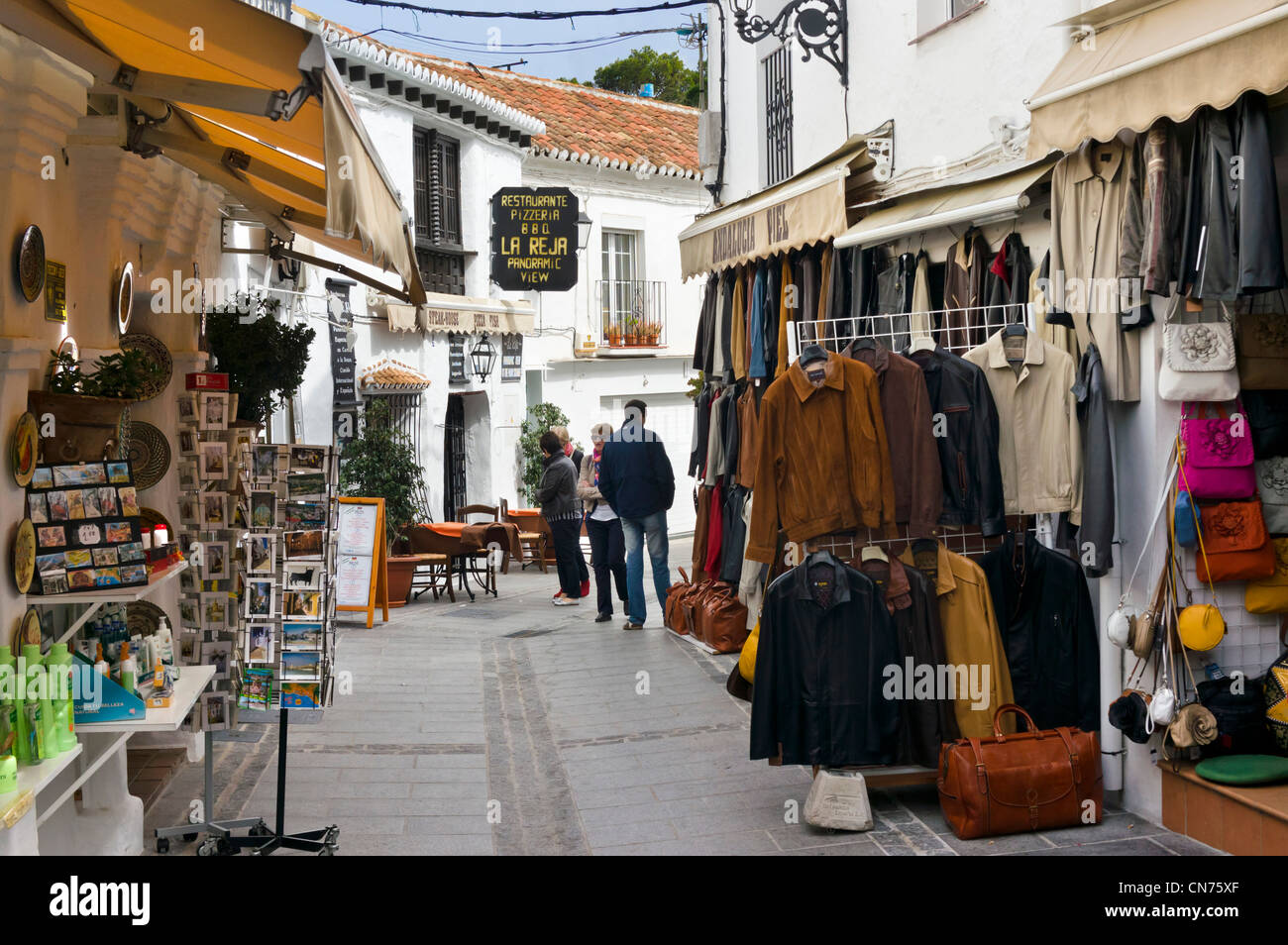 Shops in the old town, Mijas, Andalucia, Spain Stock Photo - Alamy