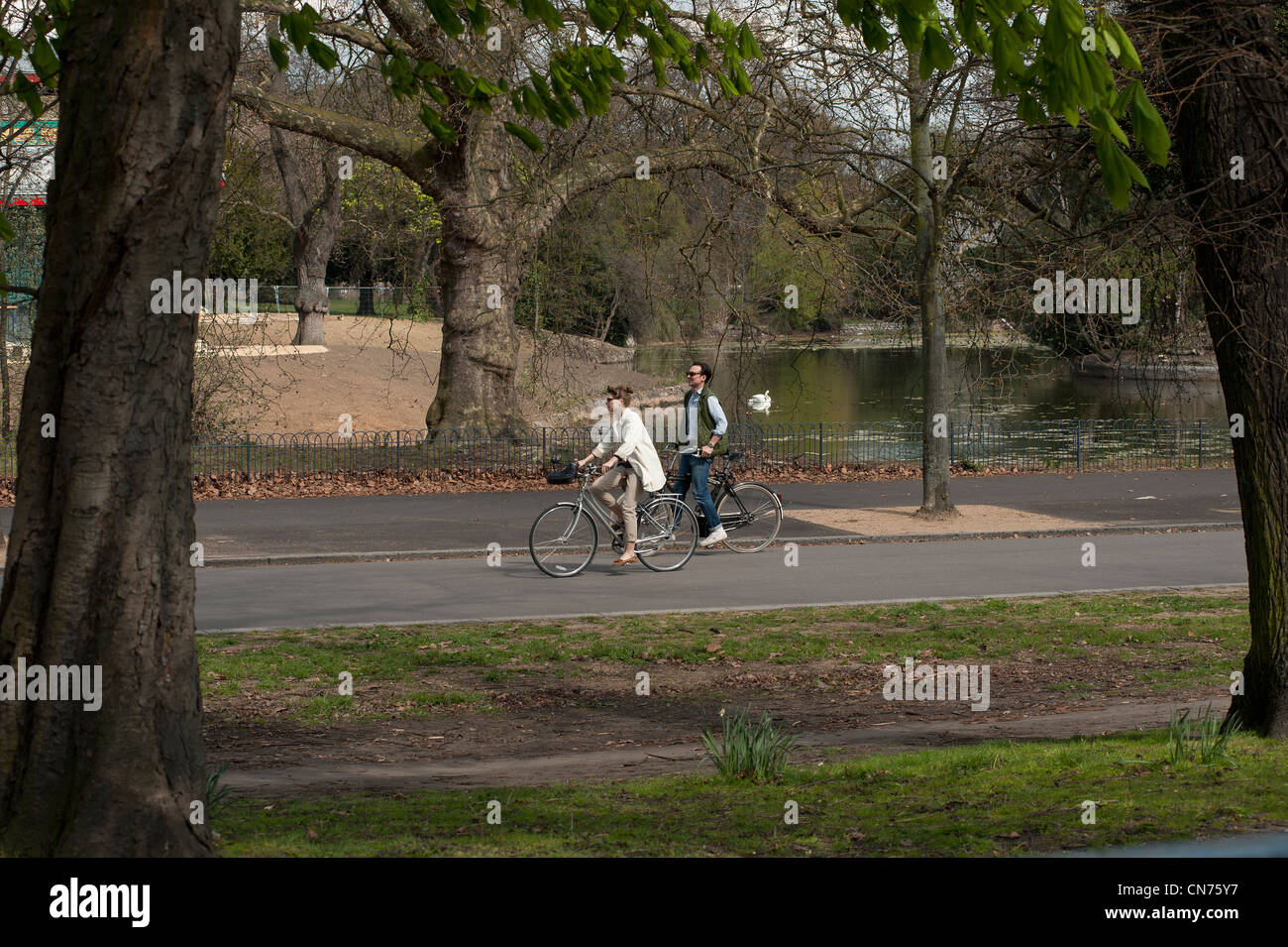Victoria Park, Tower Hamlets, east London, England. Spring 2012 Stock ...