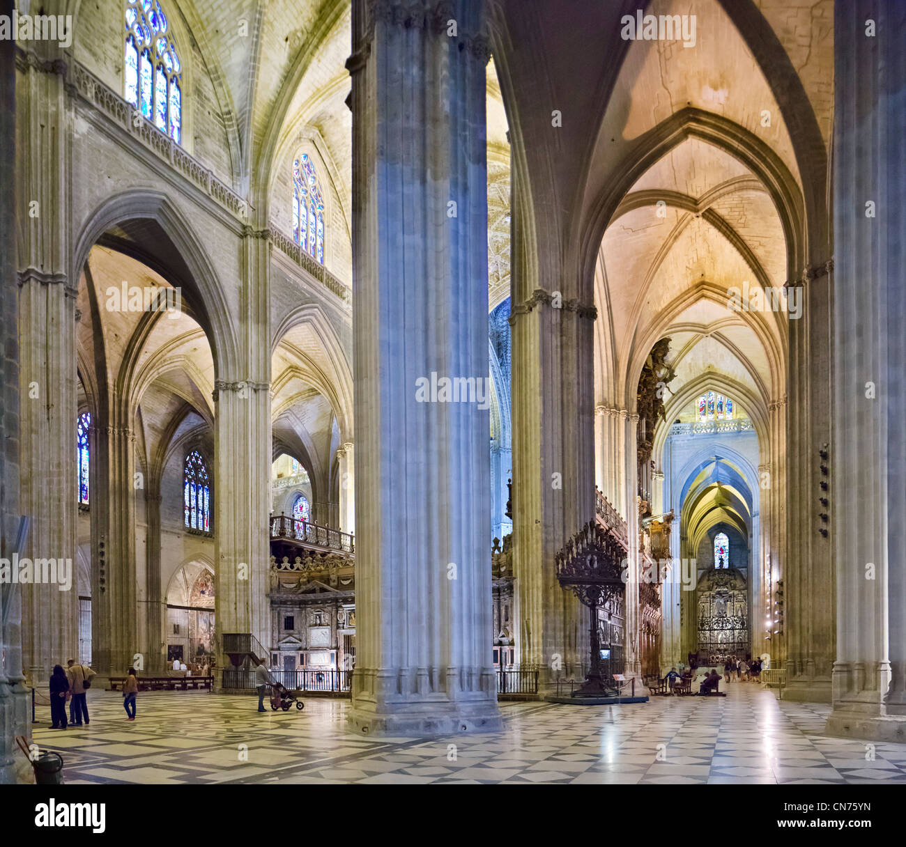 Interior of Seville Cathedral, Sevilla, Andalucia, Spain Stock Photo ...