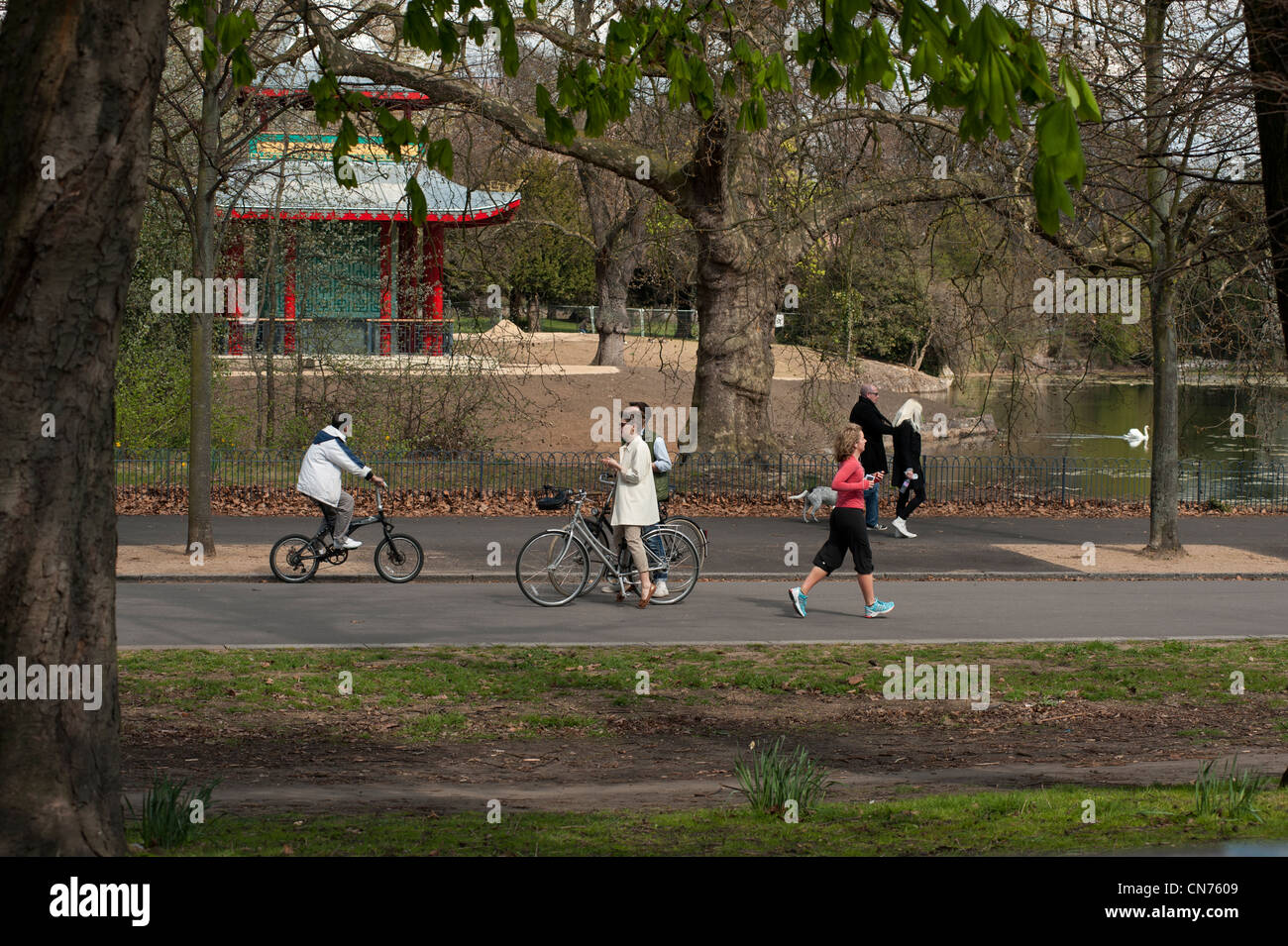 Victoria Park, Tower Hamlets, east London, England. Spring 2012 Stock ...