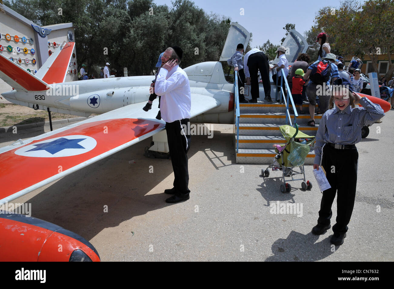 Israelis visit the Israel Air Force Museum on April 09, 2012. The ...