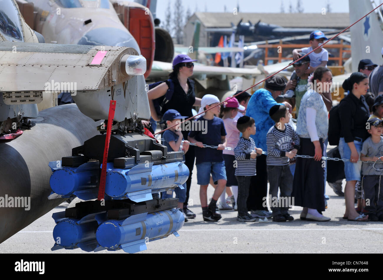 Israelis visit the Israel Air Force Museum on April 09, 2012. The ...