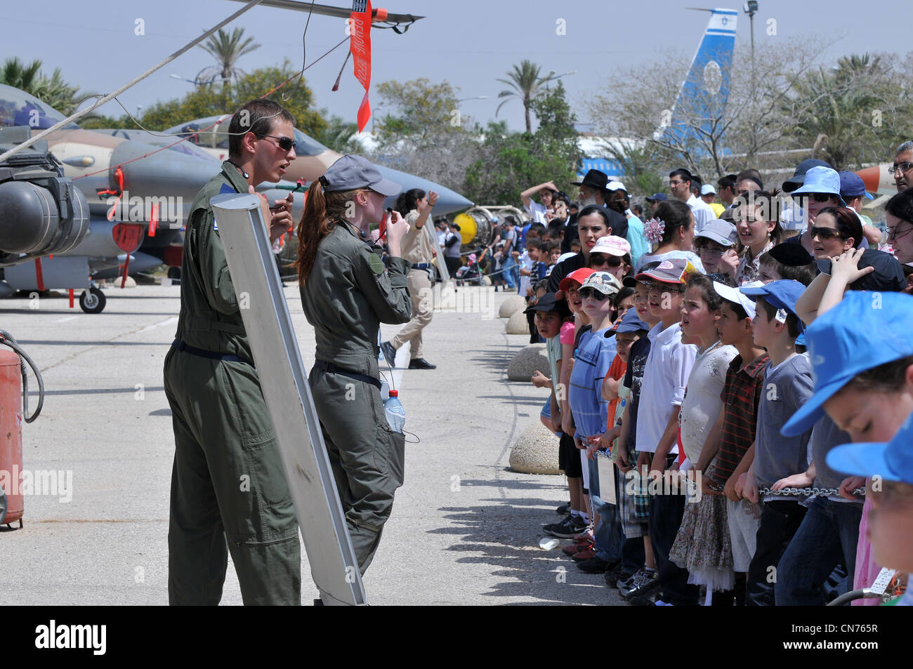 Israelis visit the Israel Air Force Museum on April 09, 2012. The ...