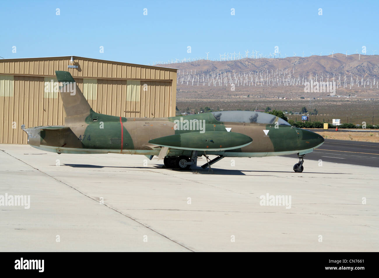 Former South African Aermacchi MB-326 Impala trainer jet at Mojave ...