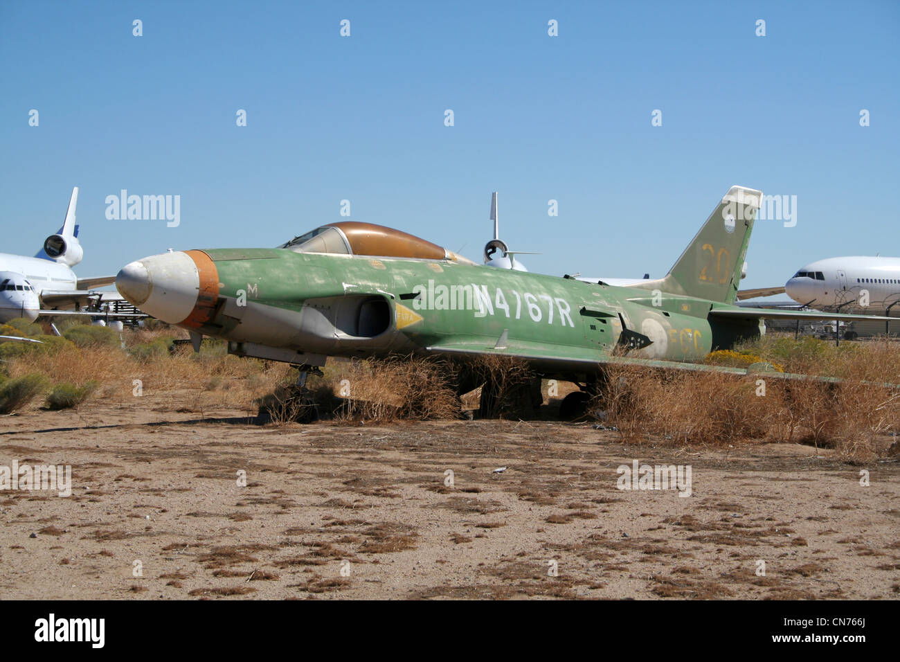Former Swedish Air Force Saab 32 Lansen at Mojave airfield, California ...