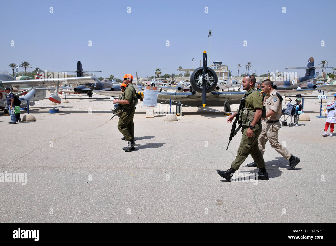 Israelis visit the Israel Air Force Museum on April 09, 2012. The ...