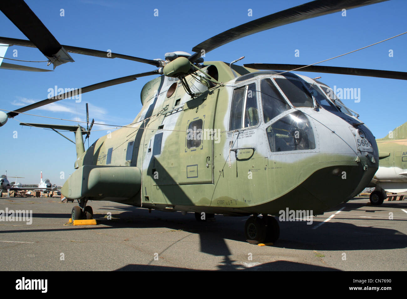 US Air Force HH-3F Sea King helicopter in the Mcclellan Aviation museum ...