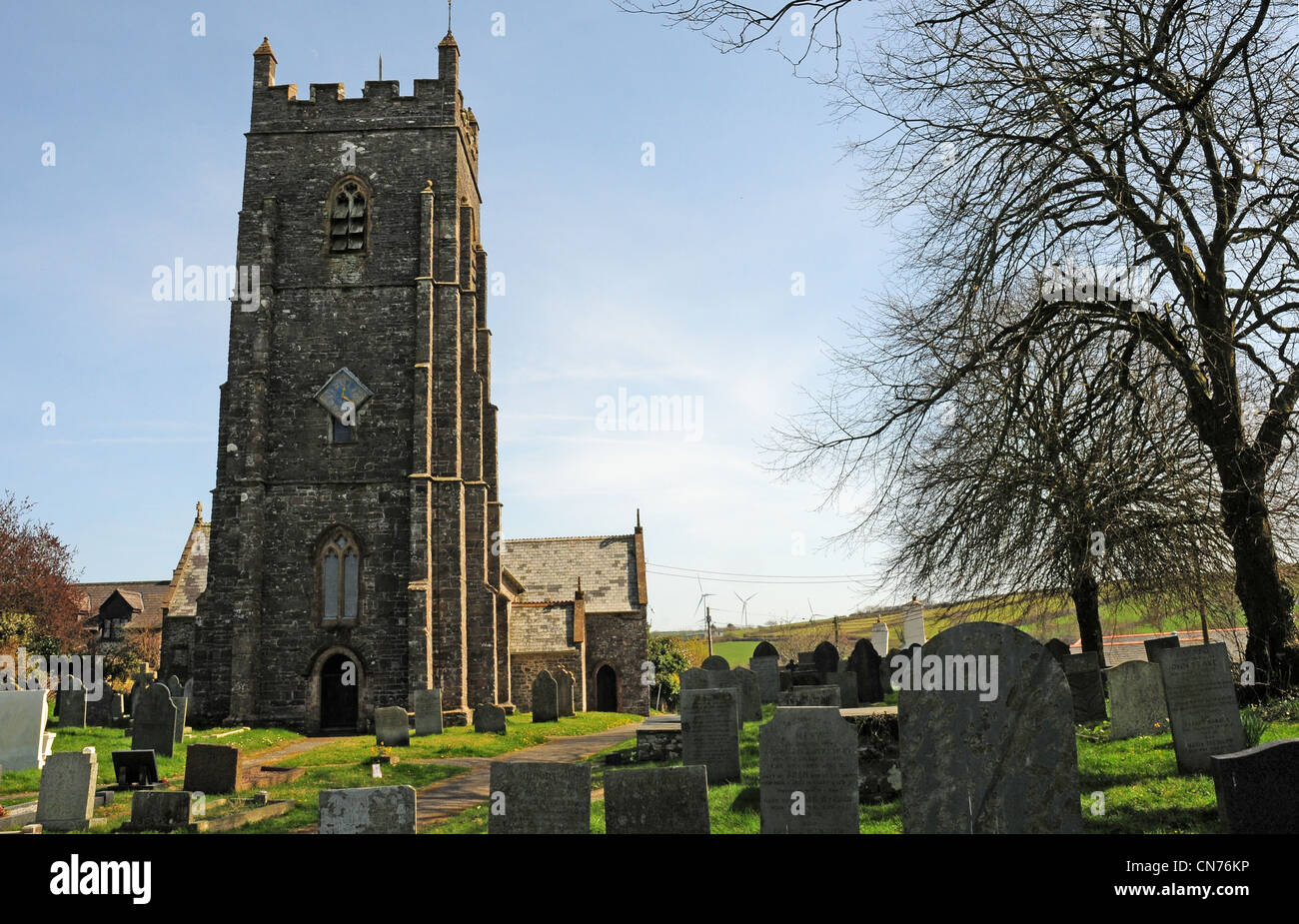 St. Calixtus Church, West Down. Tower Clock 1712. Fullabrook Wind Farm ...