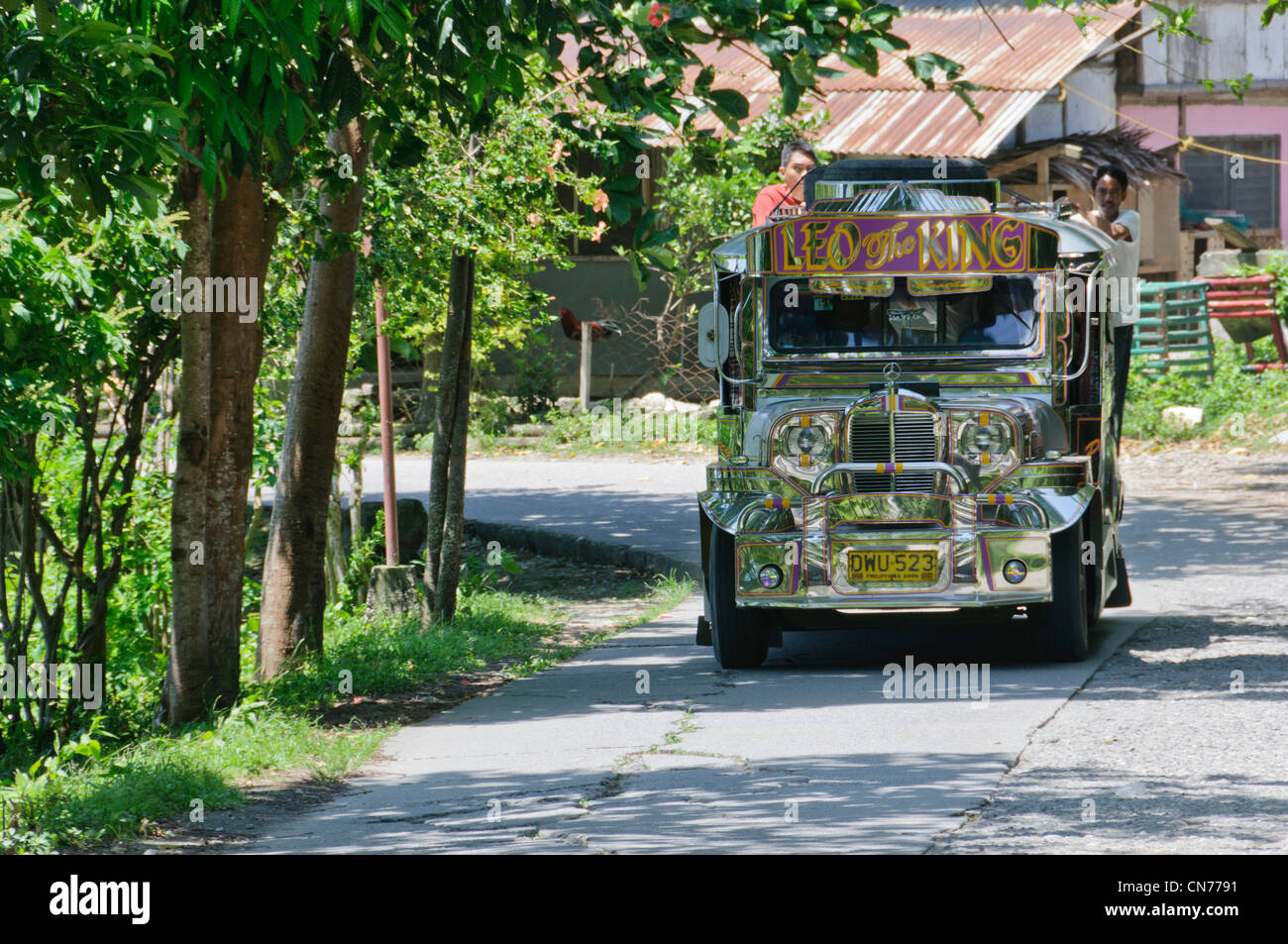 Jeepney Philippine rural road Street Scene Puerto Galera, Oriental ...