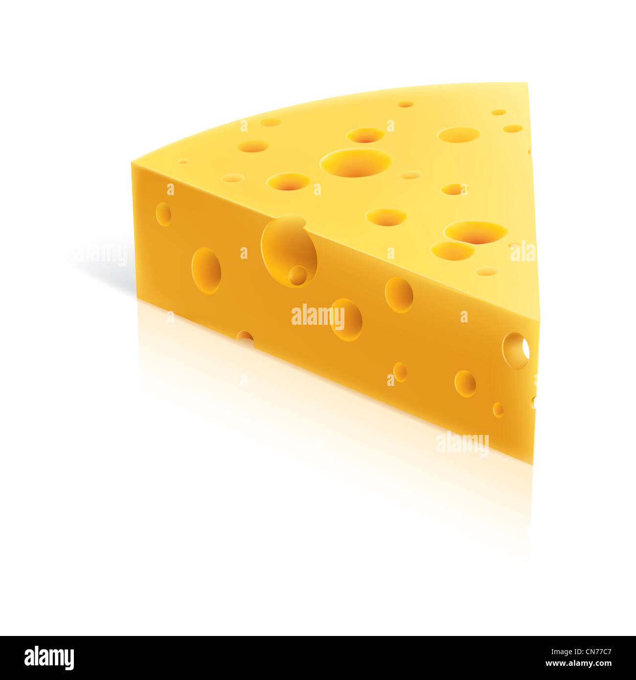 illustration of a piece of cheese. Isolated on white background Stock ...