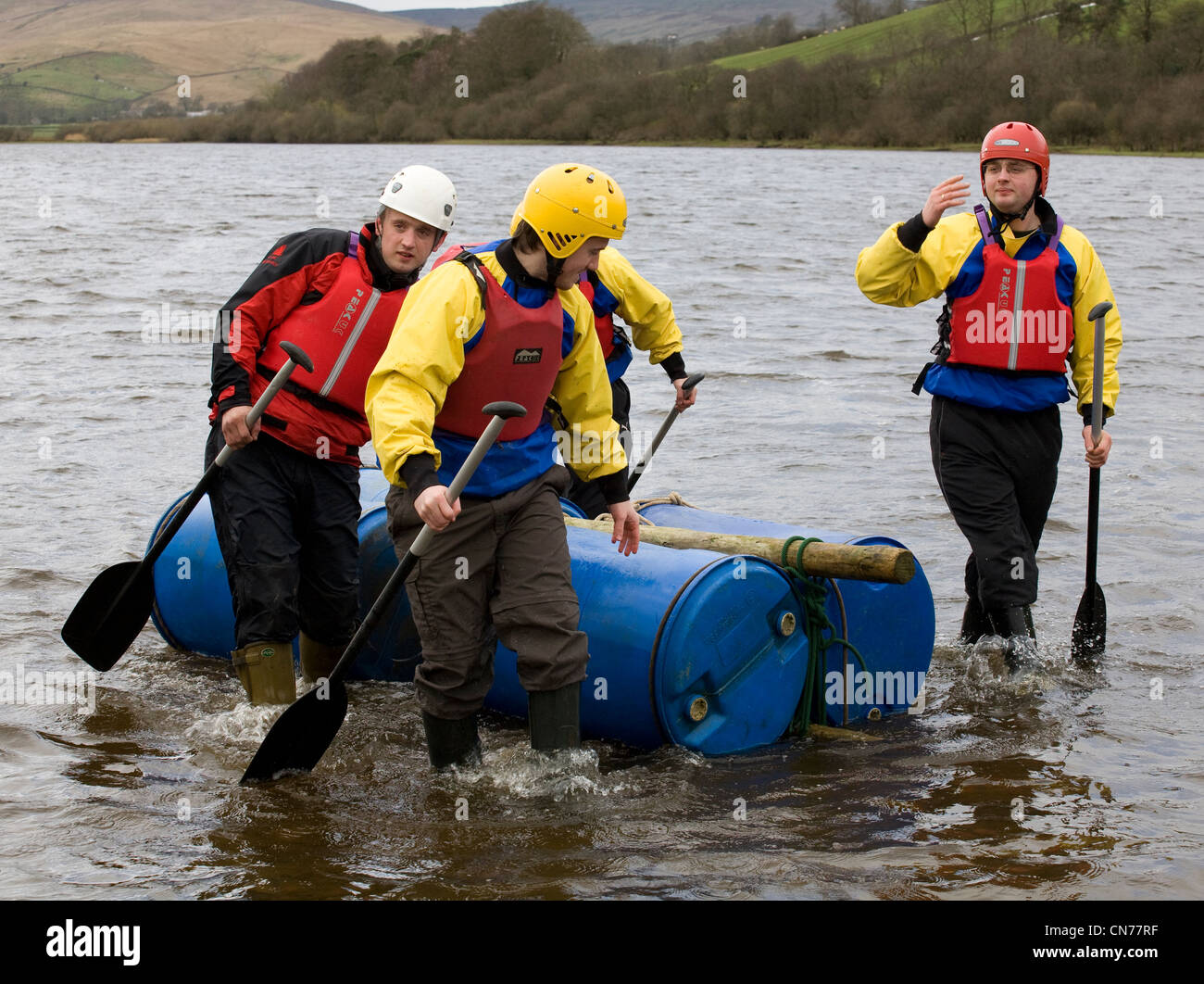 Raft Racing on Lake Semerwater, Wensleydale, in the North Yorkshire ...