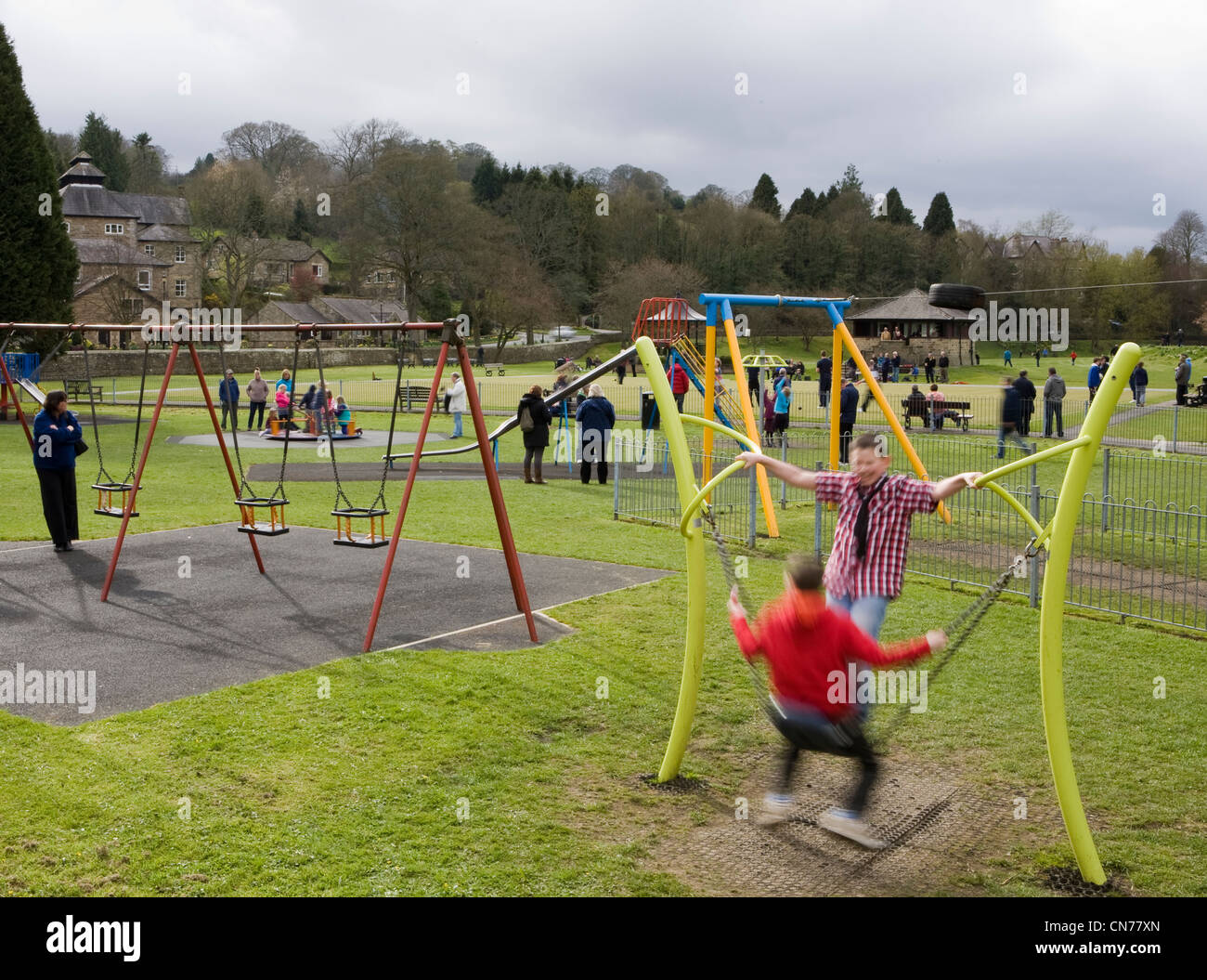 The park at Pateley Bridge. Nidderdale, North Yorkshire Dales, UK Stock ...