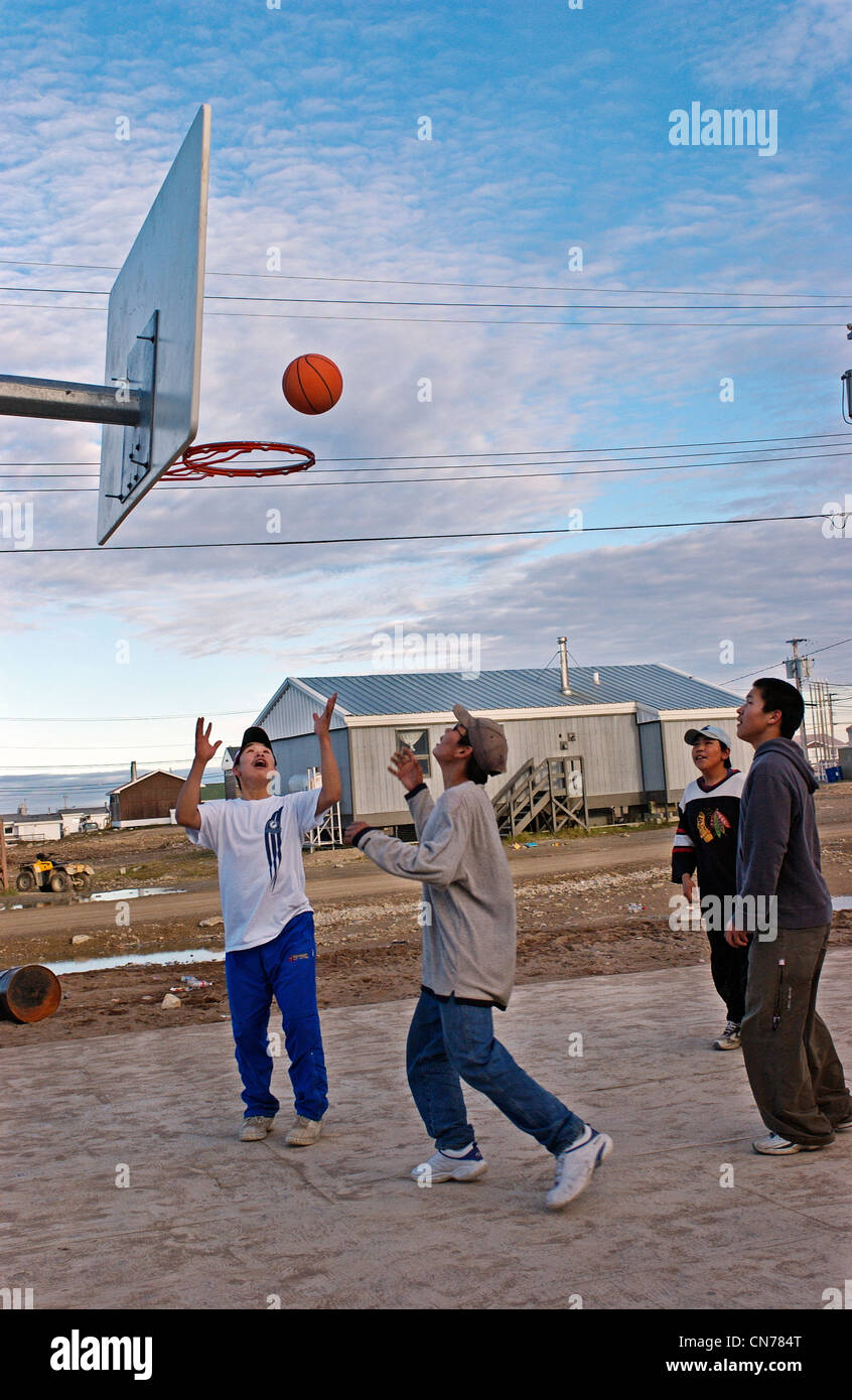 Shooting Hoops in Cambridge Bay, Nunavut Stock Photo - Alamy
