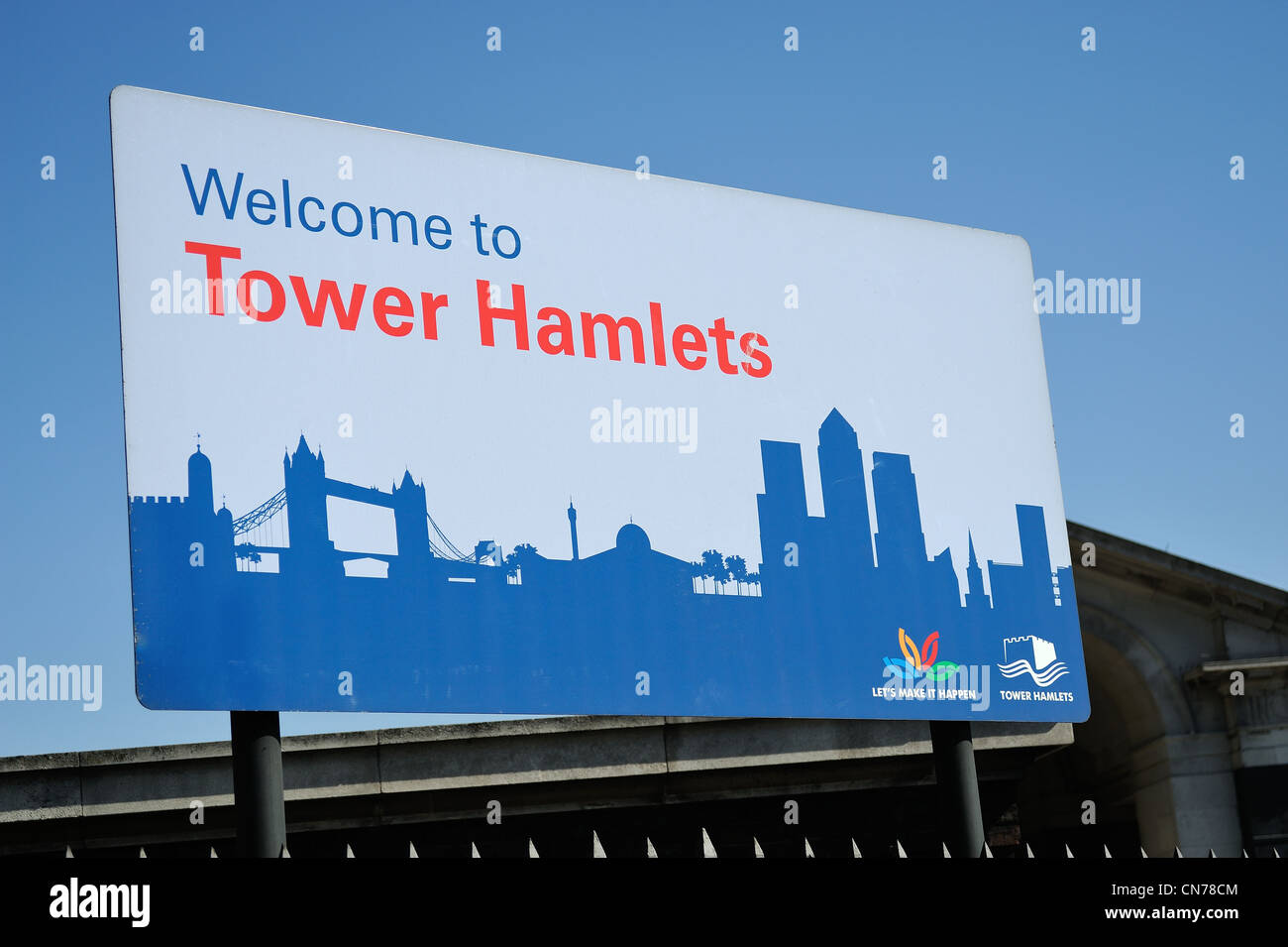Welcome to Tower Hamlets Sign Stock Photo - Alamy