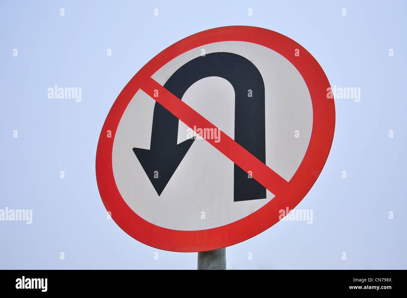 No u turns sign hi-res stock photography and images - Alamy