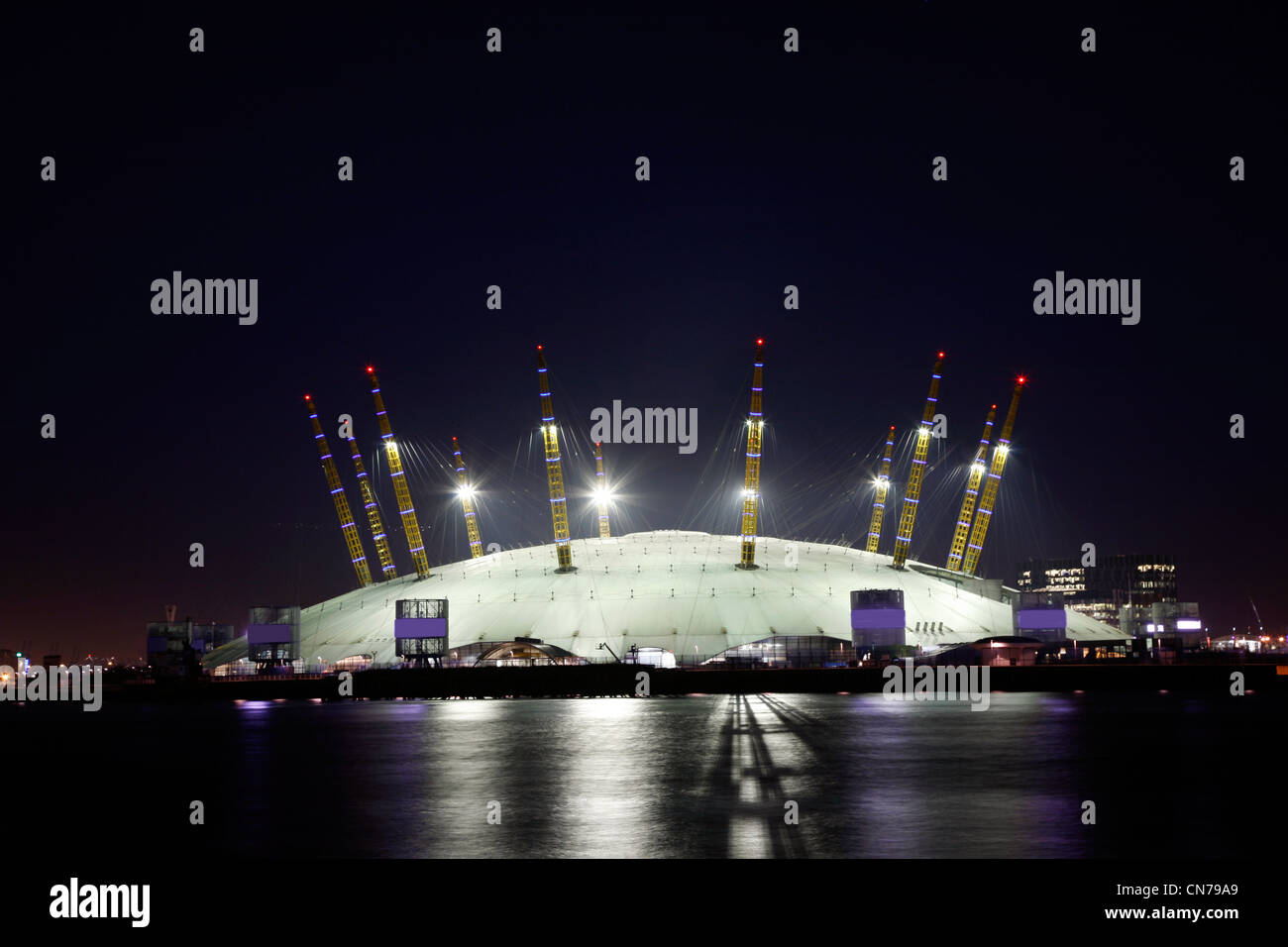 The Millennium Dome, also called O2 Arena, in the distance across the ...
