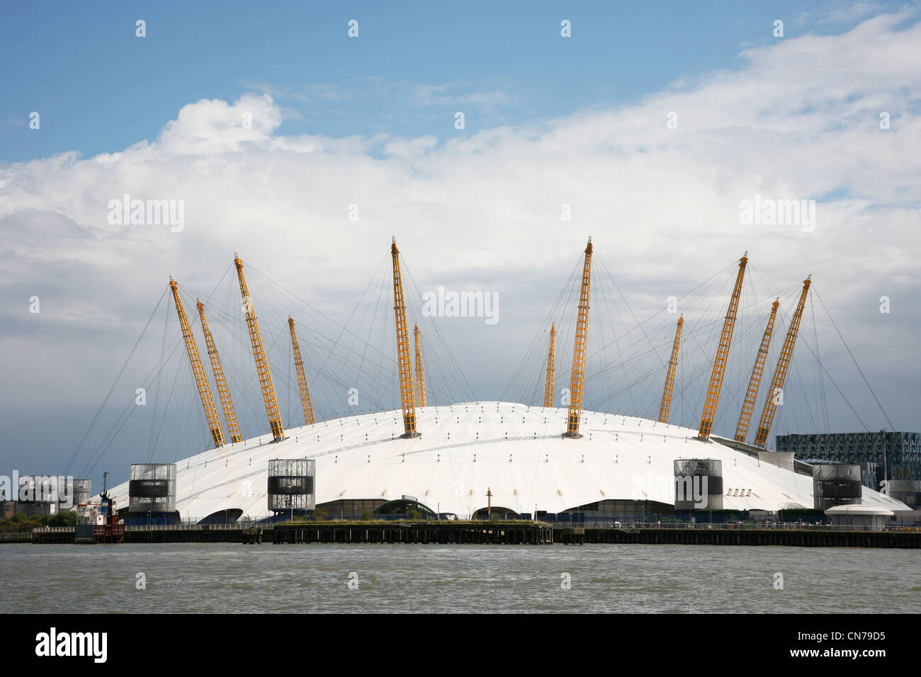 The Millennium Dome, also called O2 Arena, in the distance across the ...