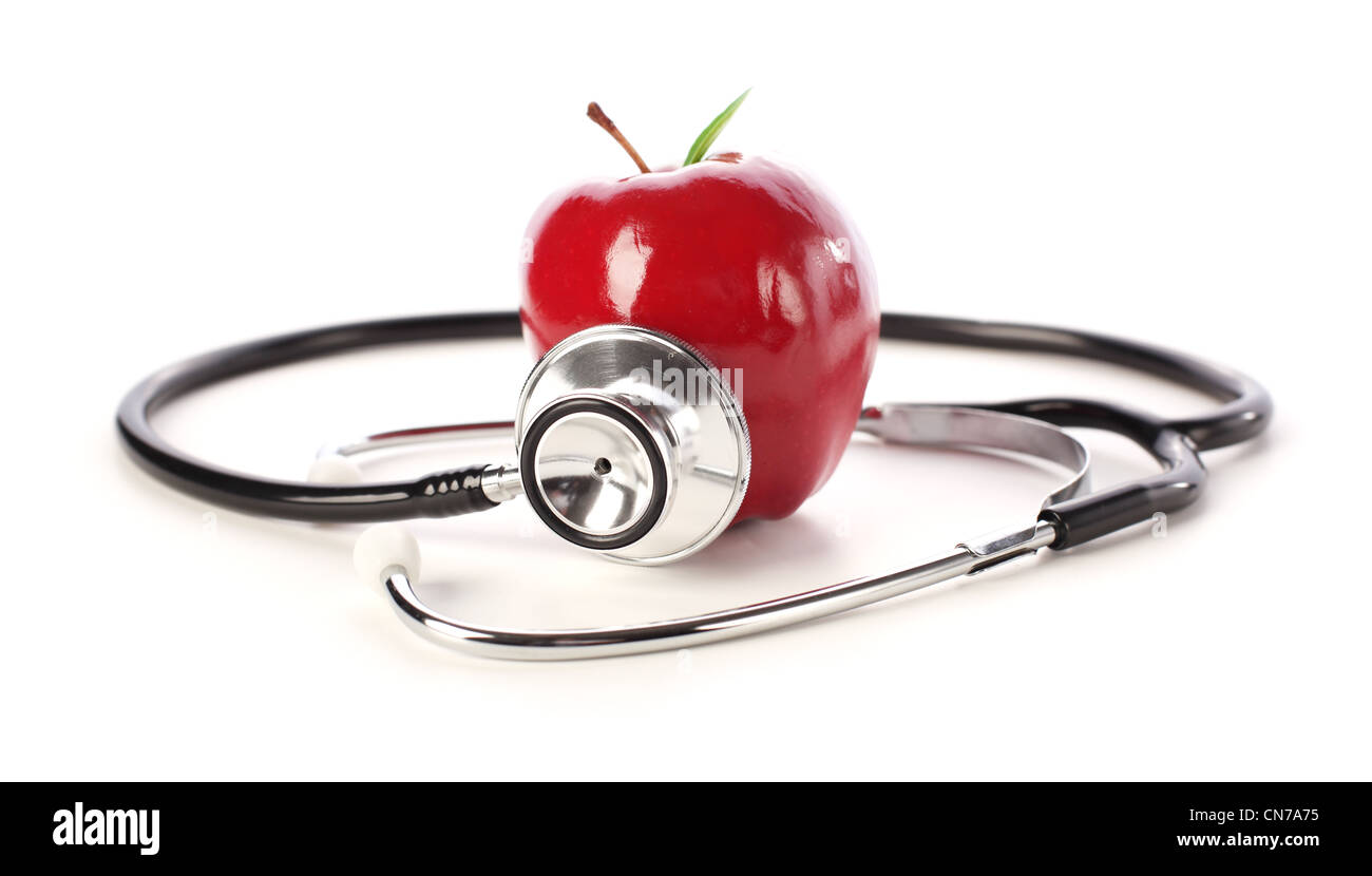 Apple and stethoscope Stock Photo - Alamy