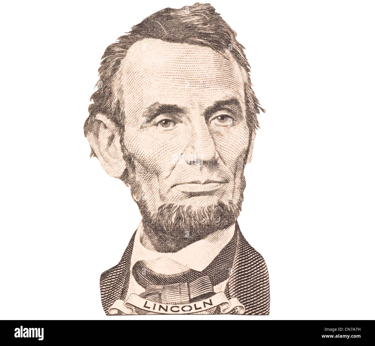 Portrait of Abraham Lincoln isolated on white background Stock Photo ...