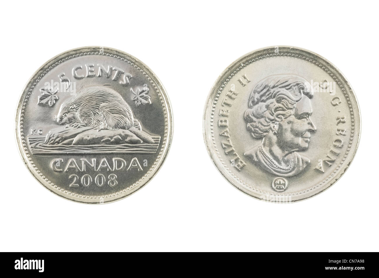 Beaver canadian 5 cent coin hi-res stock photography and images - Alamy