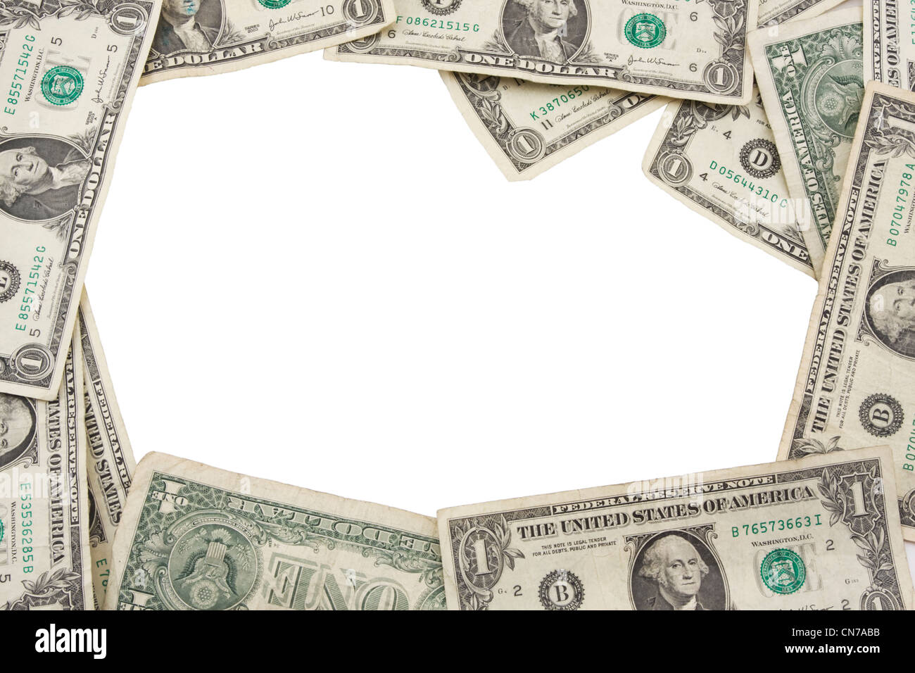 Border made out of American one dollar bills Stock Photo - Alamy