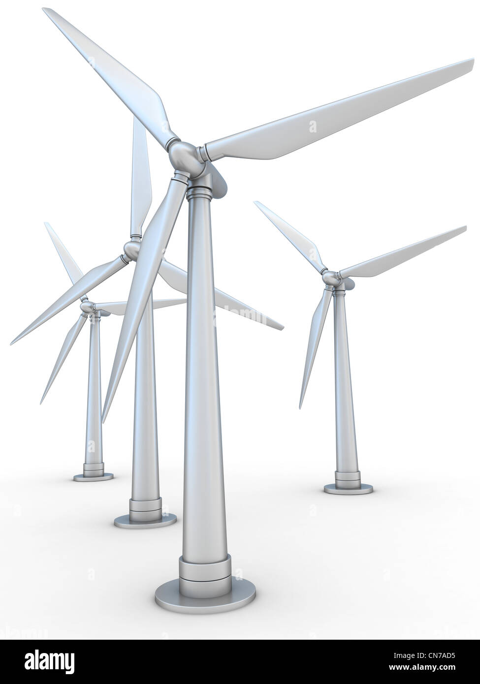 Wind-powered generator (done in 3d, on white background Stock Photo - Alamy